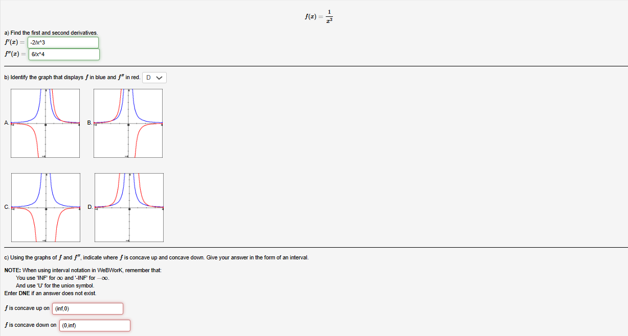 Solved I only need part C the F is concave up on and F is | Chegg.com