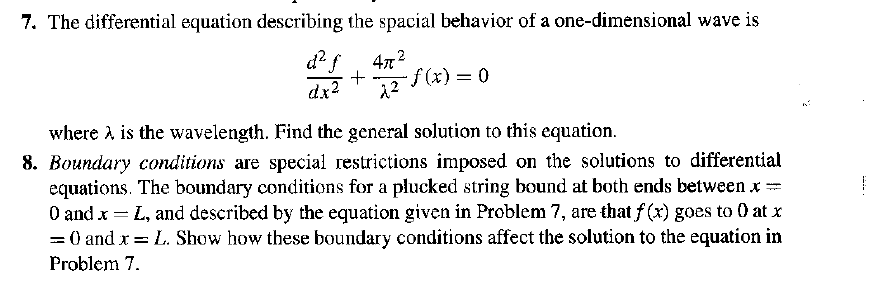 Solved The differential equation describing the spacial | Chegg.com