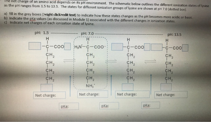 Solved The net charge of an amino acid depends on its pH | Chegg.com