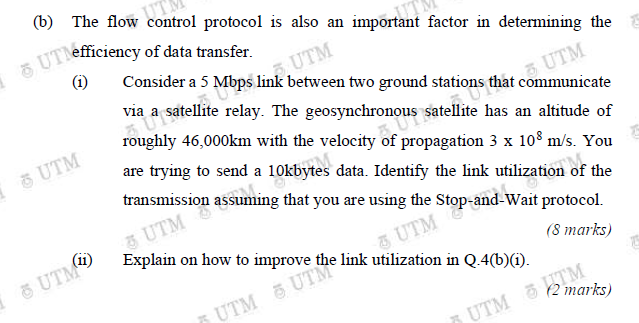 Solved B The Flow Control Protocol Is Also An Important 5138
