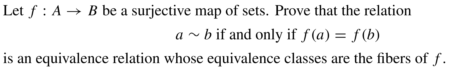 Solved Let f:A→B be a surjective map of sets. Prove that the | Chegg.com
