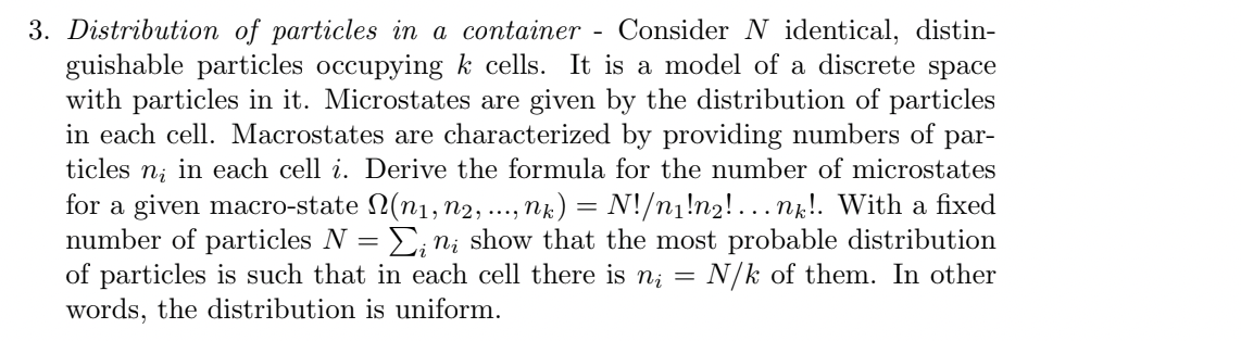 Solved 3. Distribution of particles in a container - | Chegg.com