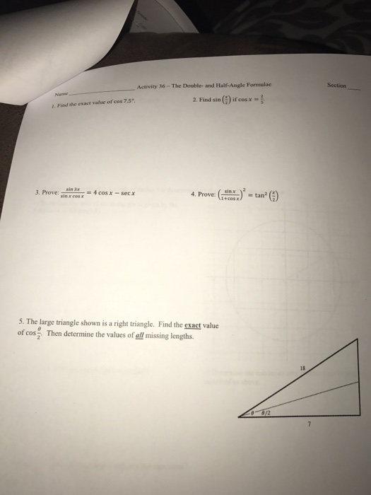 Solved Find the exact value of cos 7.5 degree. Find sin | Chegg.com