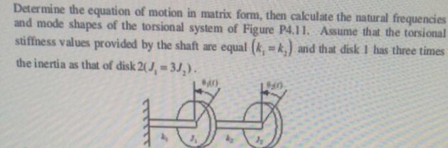 Solved Determine the equation of motion in matrix form, then | Chegg.com