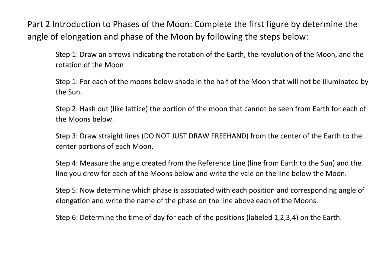 Part 2 Introduction to Phases of the Moon: Complete | Chegg.com
