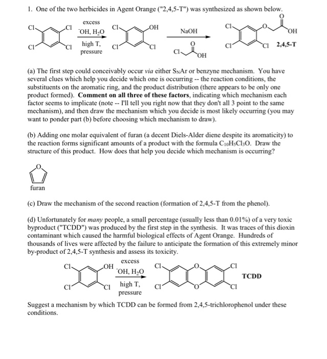 Solved l. One of the two herbicides in Agent Orange | Chegg.com