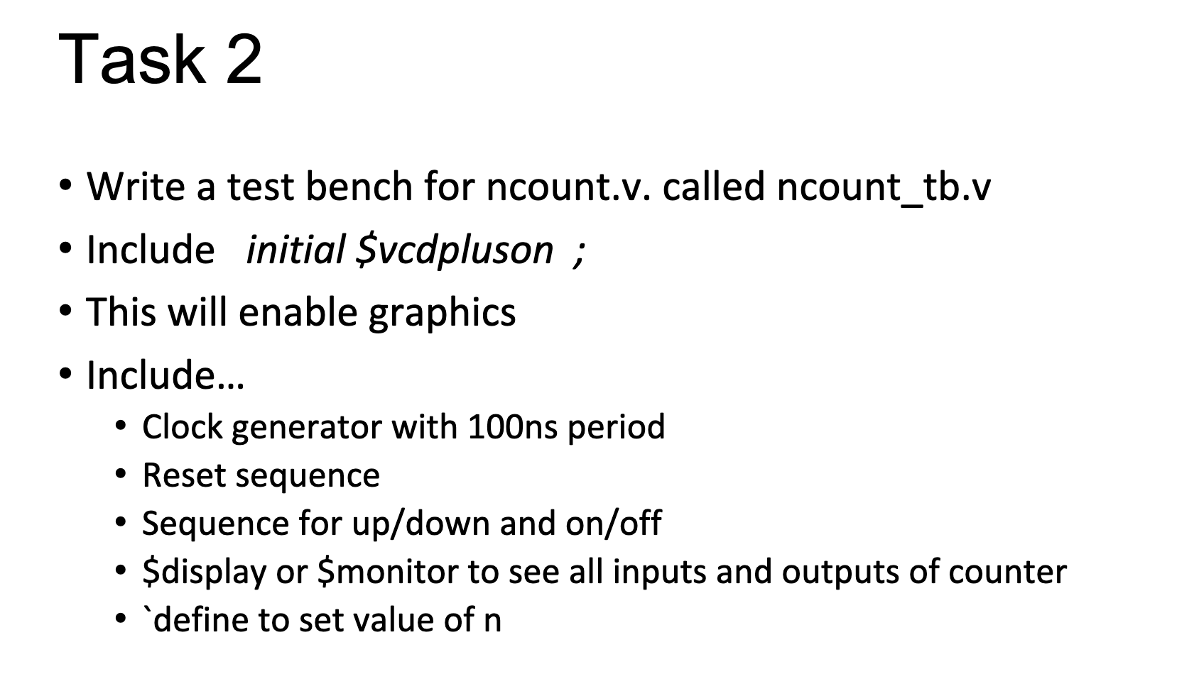 Solved - Write the code for a n-bit up/down counter in file | Chegg.com