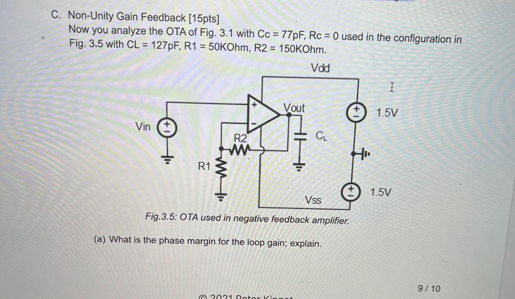 Solved .. Non-Unity Gain Feedback [15pts] Now you analyze | Chegg.com