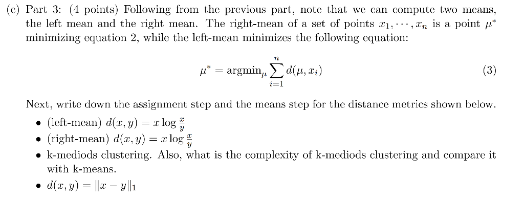 c) Part 3: (4 points) Following from the previous | Chegg.com