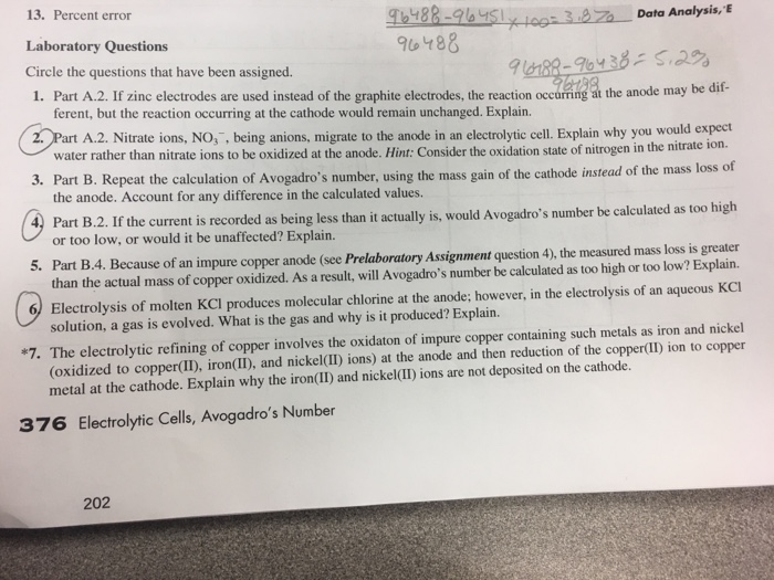 Solved 13. Percent error Laboratory Questions Circle the | Chegg.com