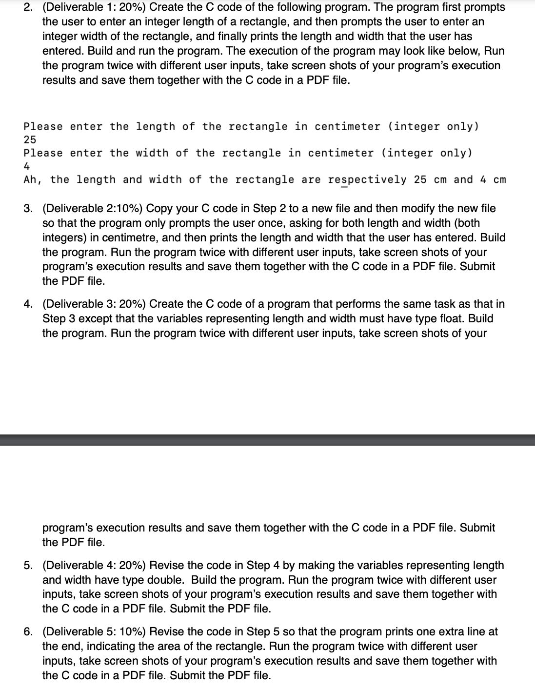 Solved (Deliverable 1:20% ) ﻿Create the C ﻿code of the | Chegg.com