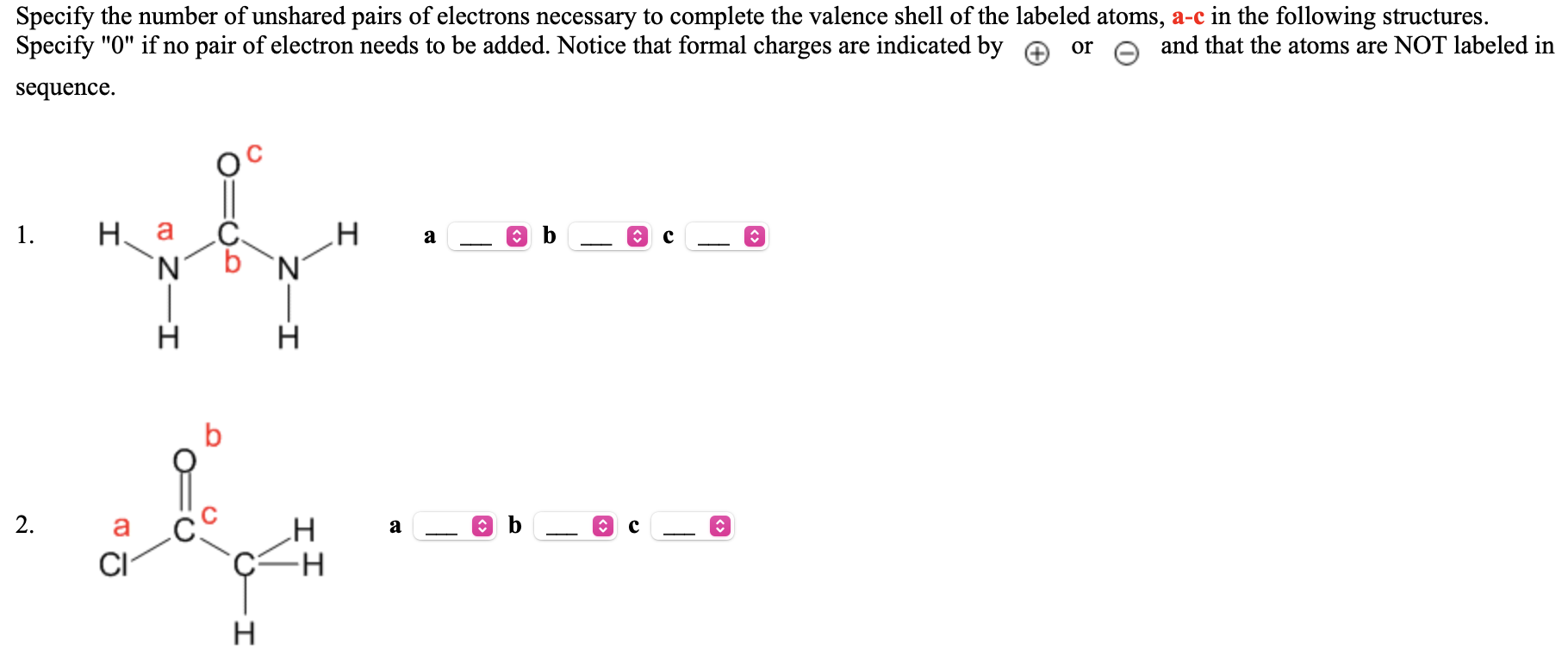 Solved Specify the number of unshared pairs of electrons | Chegg.com
