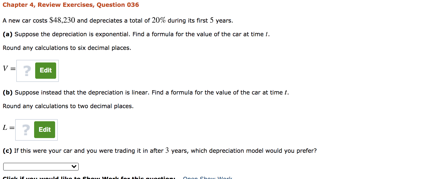 Solved Chapter 4, Review Exercises, Question 036 A new car | Chegg.com