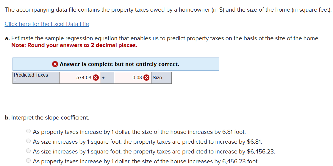 The accompanying data file contains the property | Chegg.com
