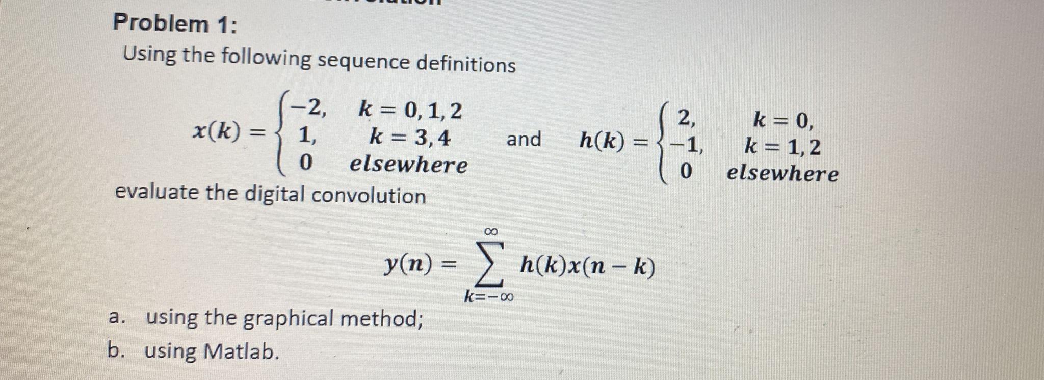 Problem 1: Using the following sequence definitions | Chegg.com