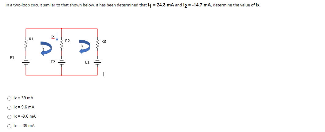 Solved In a two-loop circuit similar to that shown below, it | Chegg.com
