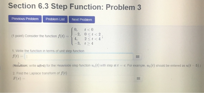 Solved Section 6 3 Step Function Problem 3 Previous Problem