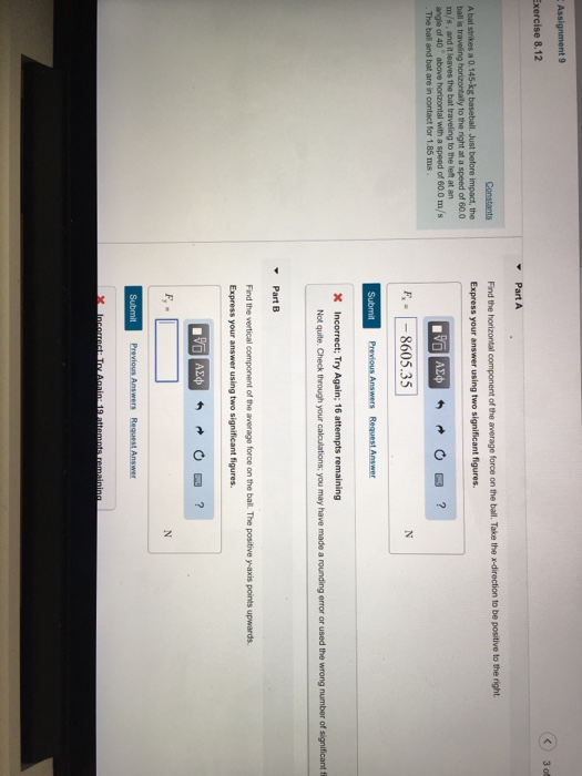Solved Part A Constants Find the horizontal component of the | Chegg.com