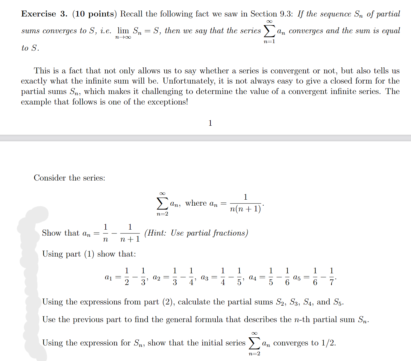Exercise 3. (10 points) Recall the following fact we | Chegg.com