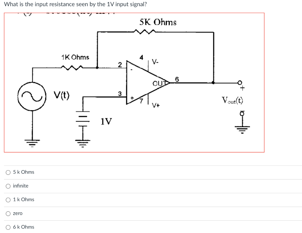 Solved What is the input resistance seen by the 1V input | Chegg.com