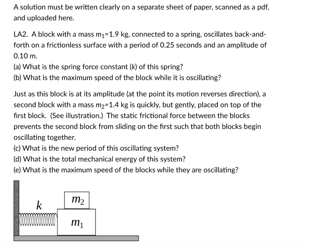 Solved A solution must be written clearly on a separate | Chegg.com Solved A solution must be written clearly on a separate | Chegg.com