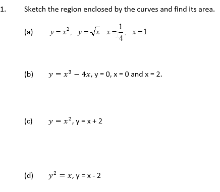 Solved Sketch the region enclosed by the curves and find its | Chegg.com