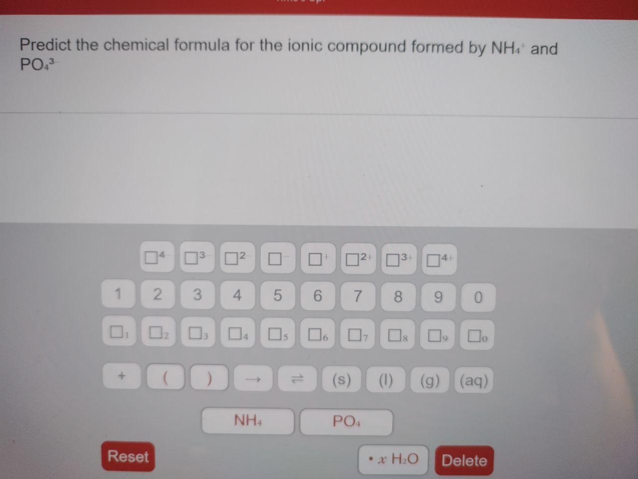 Solved Predict the chemical formula for the ionic compound | Chegg.com