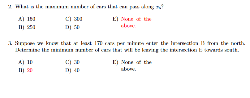 Solved Consider the following traffic flow diagram, and use | Chegg.com