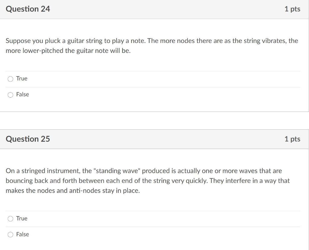 Solved Question 24 1 pts Suppose you pluck a guitar string | Chegg.com