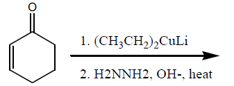 Solved 1. (CH3CH2)2CuLi 2. H2NNH2,OH−, heat | Chegg.com