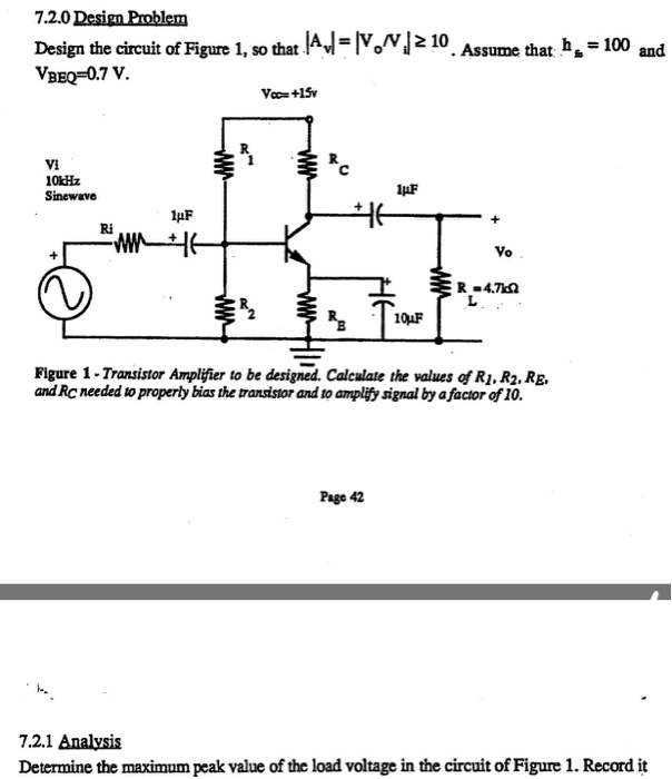 Solved Design the circuit of Figure 1, so that |A_v| = | Chegg.com