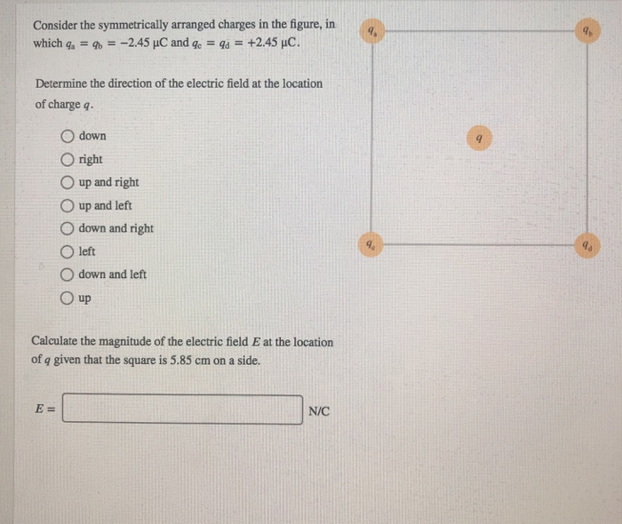 Solved Consider The Symmetrically Arranged Charges In The 