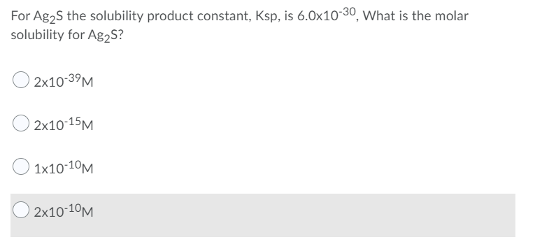 Solved For Ag2S the solubility product constant, Ksp, is | Chegg.com