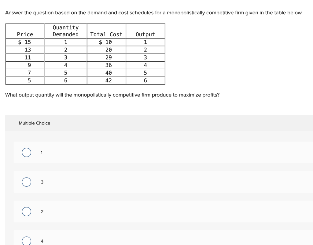[Solved]: Answer the question based on the demand and cost