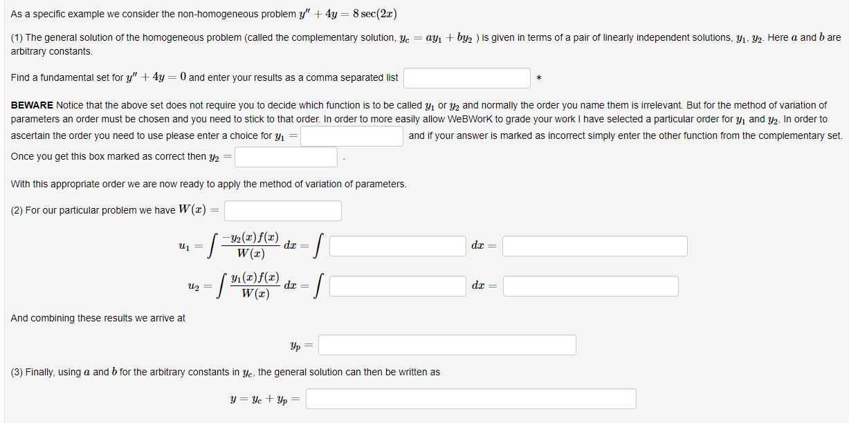 Solved As a specific example we consider the non-homogeneous | Chegg.com