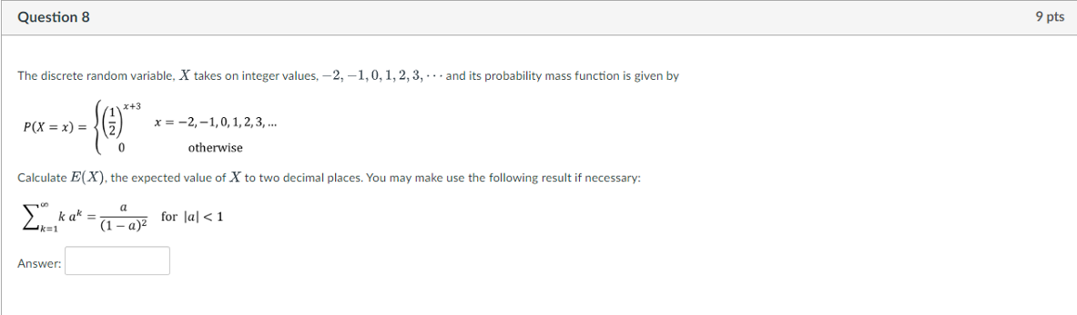 Solved The Discrete Random Variable X Takes On Integer 