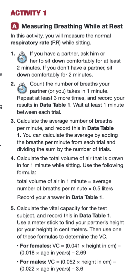 Solved ACTIVITY 1 A Measuring Breathing While at Rest In | Chegg.com