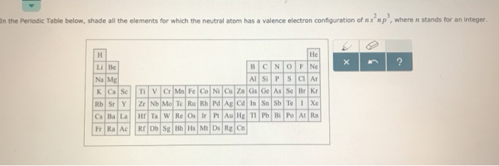 Solved In the Periodic Table below, shade all the elements | Chegg.com
