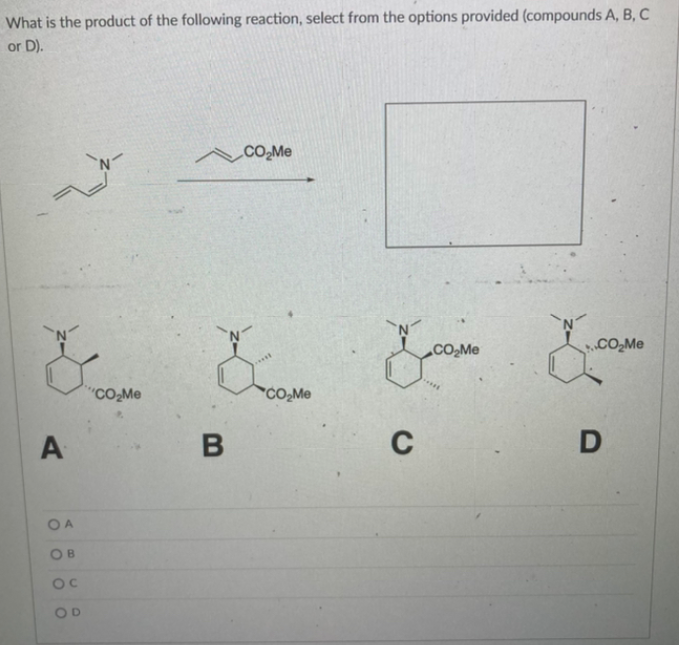 Solved What is the product of the following reaction, select | Chegg.com