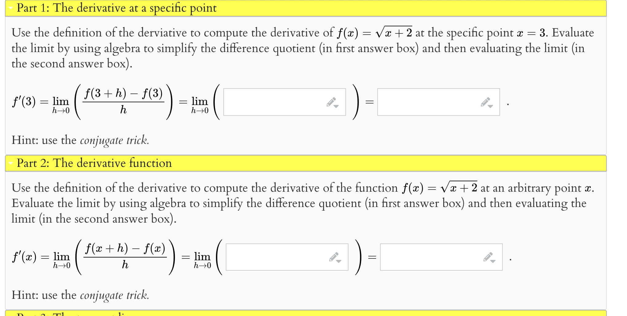 Solved Use the definition of the derviative to compute the | Chegg.com
