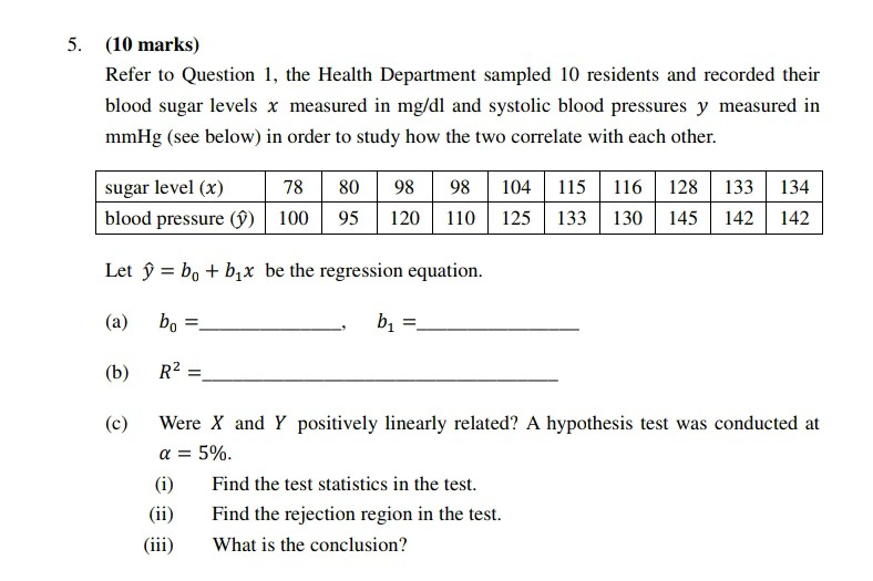 Solved 5. (10 marks) Refer to Question 1, the Health | Chegg.com