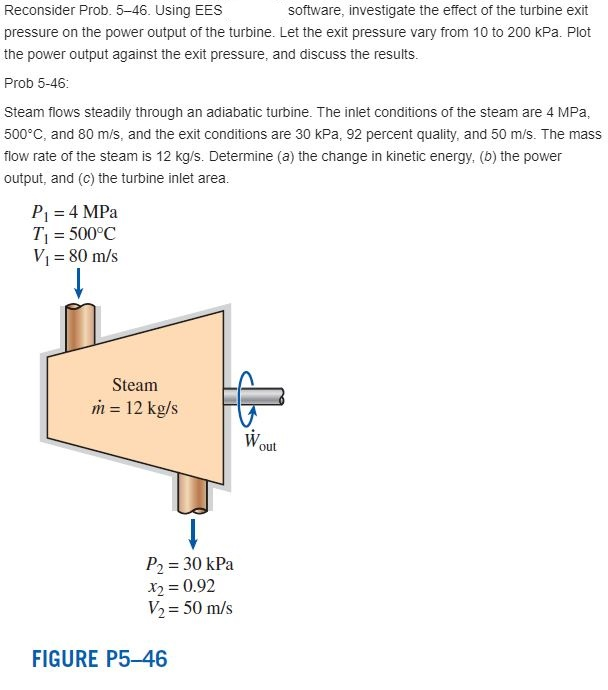 Solved Reconsider Prob. 5-46. Using EES software, | Chegg.com