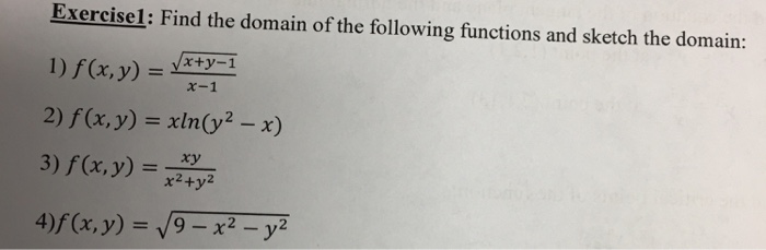 Solved Find the domain of the following functions and sketch | Chegg.com
