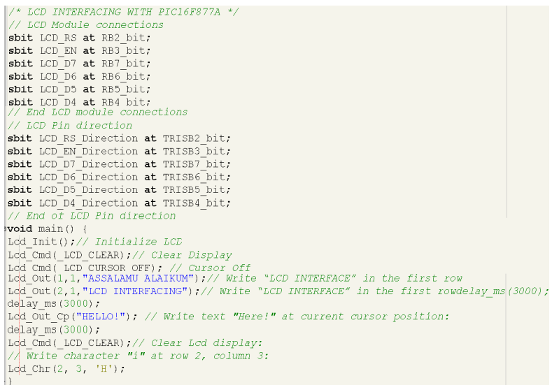 Solved Rewrite the program if we if we interface lcd to pic | Chegg.com