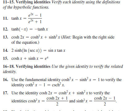 Solved 1-15. Verifying identities Verify each identity using | Chegg.com