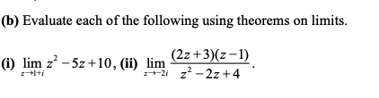 Solved (b) Evaluate each of the following using theorems on | Chegg.com