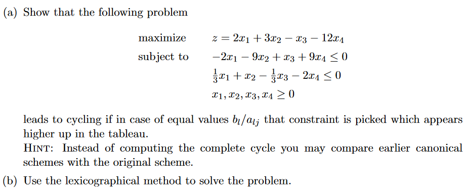 Solved (a) Show that the following problem maximize subject | Chegg.com