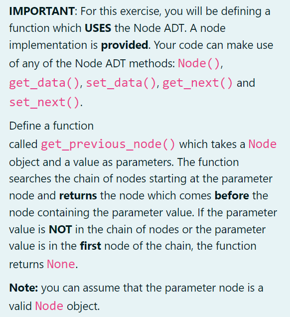 Solved IMPORTANT: For this exercise, you will be defining a | Chegg.com