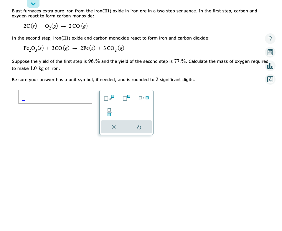 Solved Blast furnaces extra pure iron from the iron(III) | Chegg.com