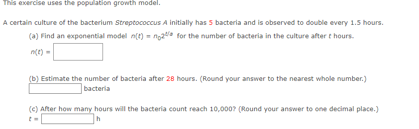 Solved This exercise uses the population growth model. A | Chegg.com